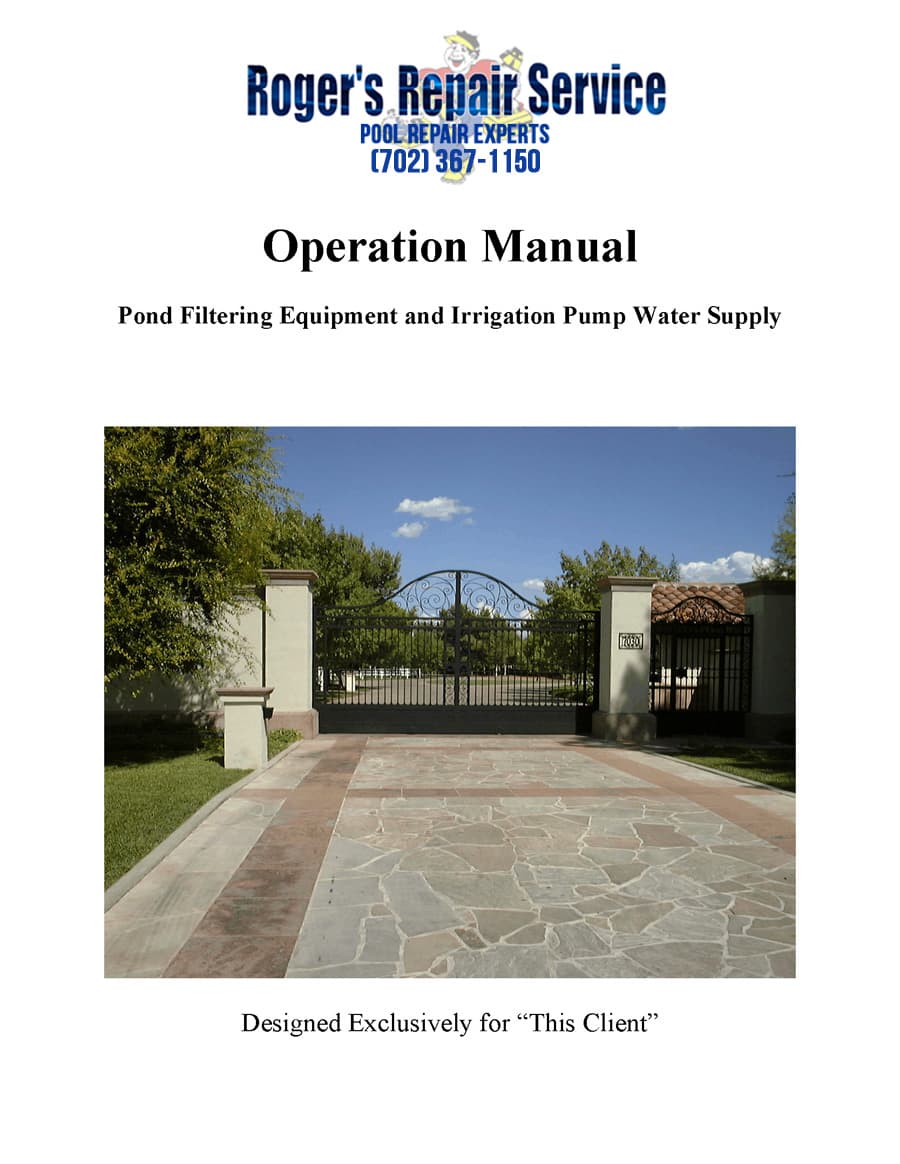 Custom Pool Manuals for Homeowners | Rogers Repair Service